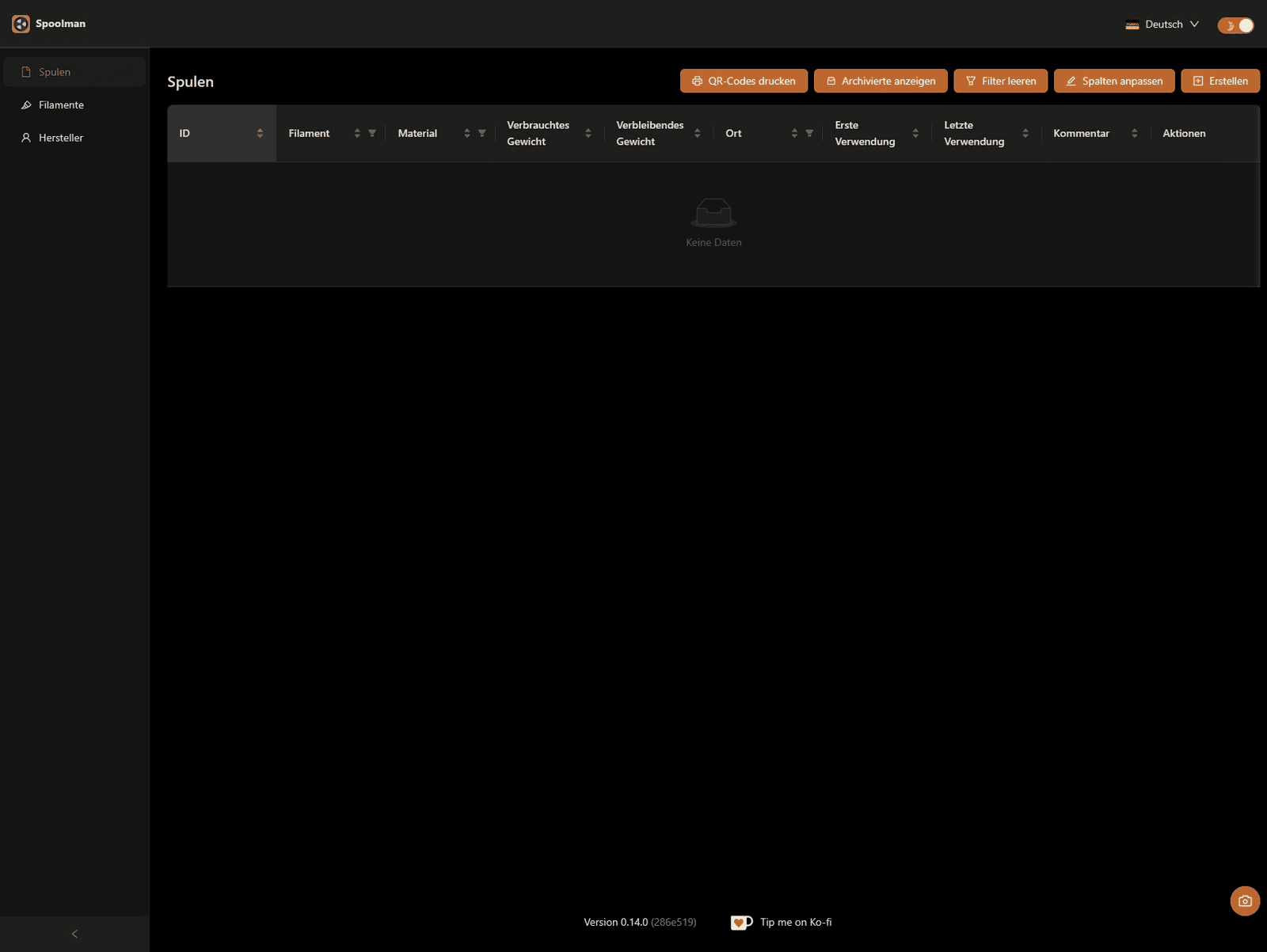 Spoolman: Your filament reel management